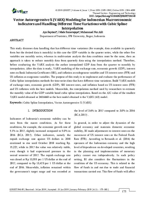 Pdf Vector Autoregressive X Varx Modeling For Indonesian Macroeconomic Indicators And