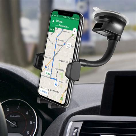 2 In 1 Gooseneck Arm Car Windshield And Dashboard Phone Holder Mount