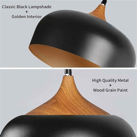 Drop Light Black Pendant Lights With Big Metal Dome Shade Hanging Light