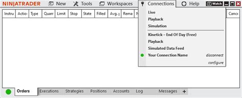 connecting to your ninjatrader continuum feed
