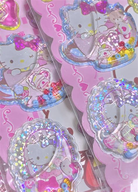 헬로키티 베스트셀러💜 헬로키티 워터 입체 홀로그램 키치 꾸미기 스티커 위시버킷