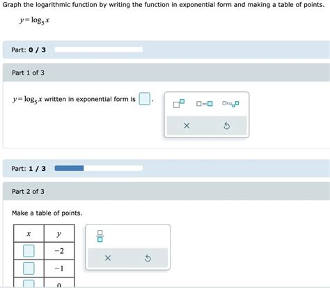 Solved Graph The Logarithmic Function By Writing The Chegg