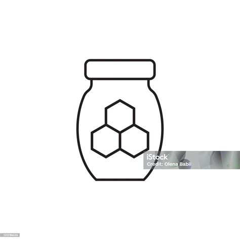 꿀 아이콘의 선형 항아리 천연 달콤한 음식 기호입니다 벡터 그림입니다 0명에 대한 스톡 벡터 아트 및 기타 이미지 0명 개념 건강관리와 의술 Istock