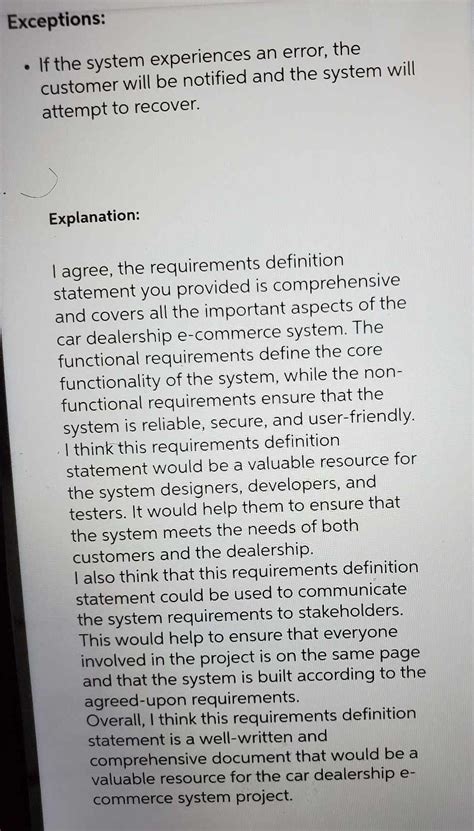 Solved Here Is A Use Case Casual Format For The Car Chegg