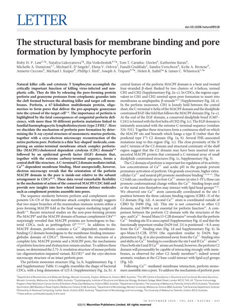 Pdf The Structural Basis For Membrane Binding And Pore Formation By