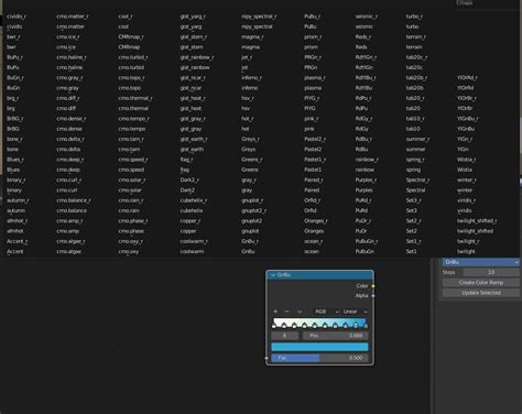 Python Efficient Method For Putting Colormaps Into Color Ramp Blender Stack Exchange
