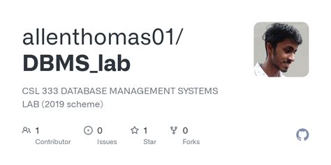 Github Allenthomas01dbmslab Csl 333 Database Management Systems Lab 2019 Scheme