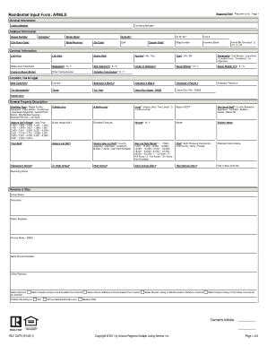 Fillable Armls Residential Input Form Fill And Sign Printable Template Online