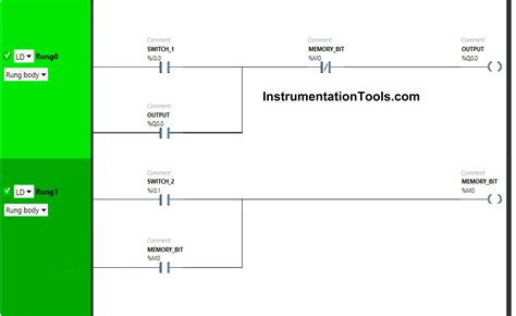 PLC Program For Push Buttons To Control Output