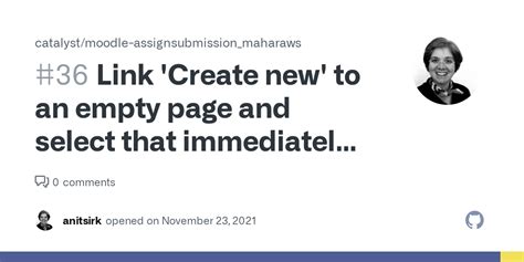 Link Create New To An Empty Page And Select That Immediately As Portfolio Page Draft · Issue