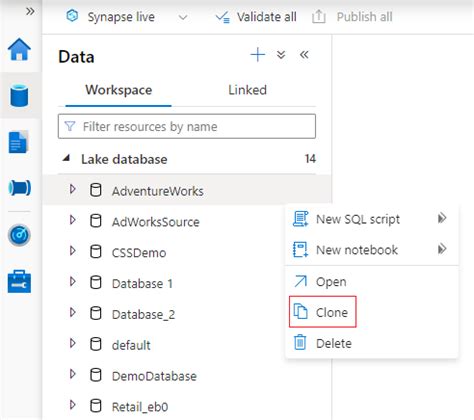 Clone A Lake Database Using The Database Designer Azure Synapse