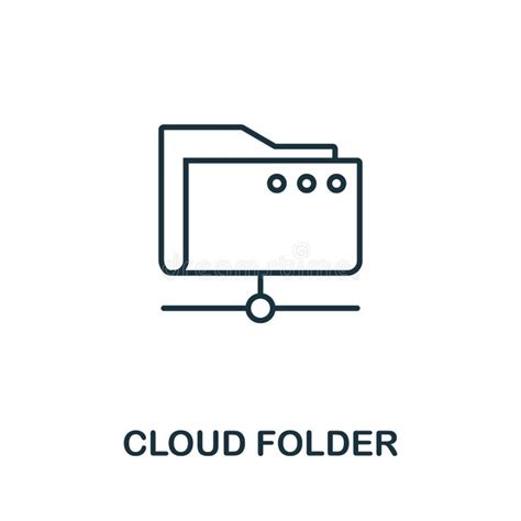 Cloud Folder Icon Thin Outline Style Design From Web Hosting Icons Collection Stock