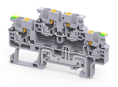 connectwell 4 sq mm double level push in terminal blocks with ground c