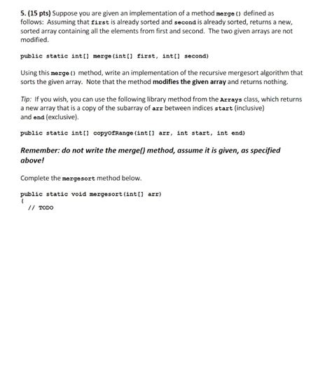 Solved 5 15 Pts Suppose You Are Given An Implementation