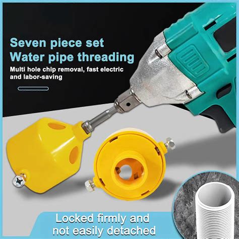 7pcsset Pvc Thread Maker Tool For Electric Drill Plastic Pipe Tap Die Set Kit100 New