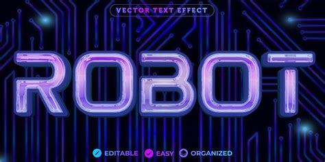 Premium Vector | Robot text effectfully editable font text effect