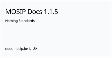 Naming Standards Mosip Docs 1 1 5