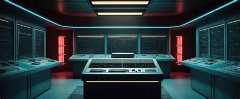 A Retrofuturistic Mainframe Room Showcasing Vintage Technology And