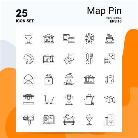 25 Map Pin Icon Set 100 Editable EPS 10 Files Business Logo Concept