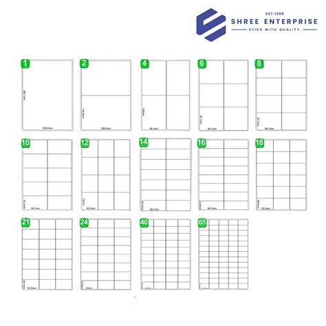 Labels In A4 Size Sheet Form Shree Enterprise