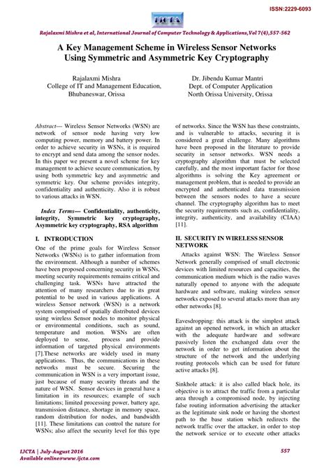 Pdf A Key Management Scheme In Wireless Sensor Networks Using