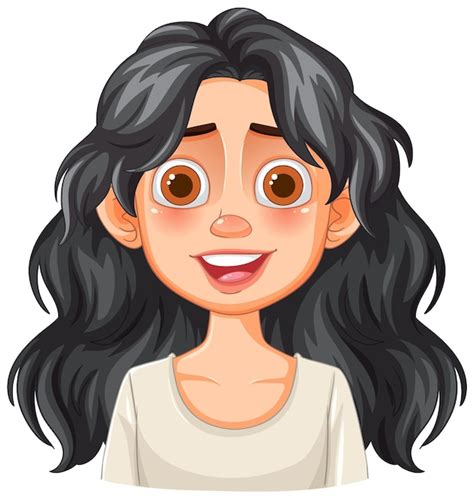 Mujer Feliz Con El Cabello Ondulado Vector Gratis