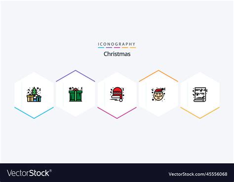 Christmas 25 Filledline Icon Pack Including Vector Image