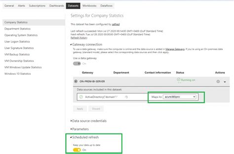 power bi data gateway with active directory data source