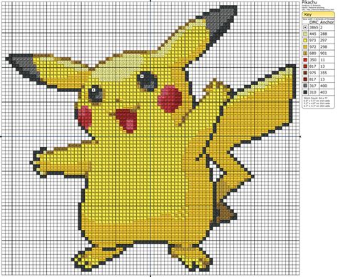 Рисунки по клеточкам пикачу