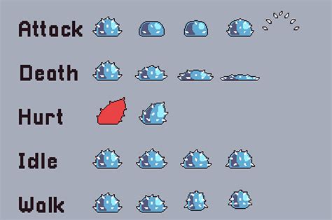 Snow Enemy 2d Sprites Pixel Art By Free Game Assets Gui Sprite Tilesets