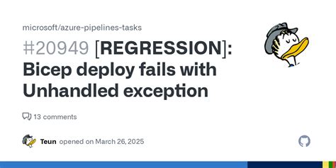 [regression] bicep deploy fails with unhandled exception · issue