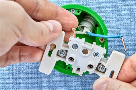 Installation Of Electrical Box For Switch Stock Image Image Of Close Closeup 148092201