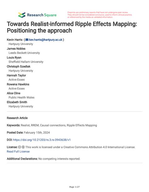 (PDF) Towards Realist-informed Ripple Effects Mapping: Positioning the approach