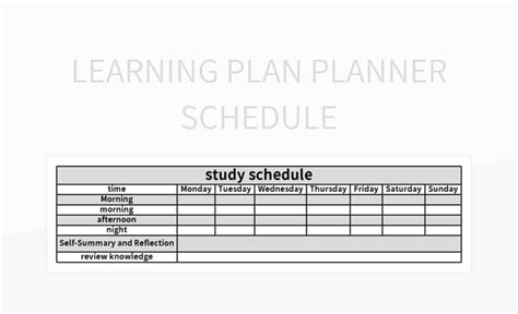 Learning Plan Excel Template And Google Sheets File For Free Download Slidesdocs