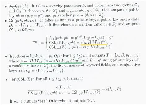encryption ecks ps algorithm searching in encrypted data bilinear