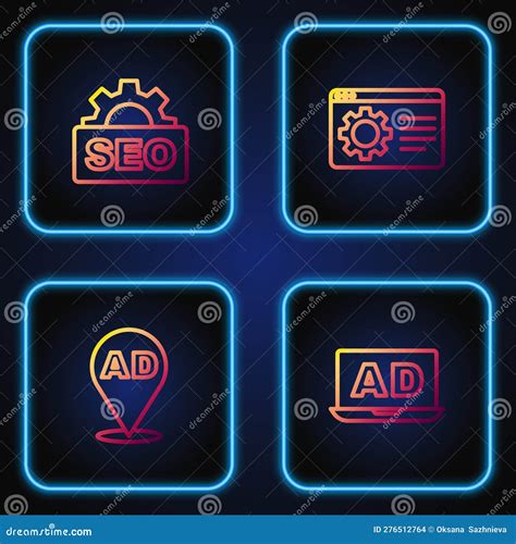 Set Line Advertising Seo Optimization And Browser Setting Gradient