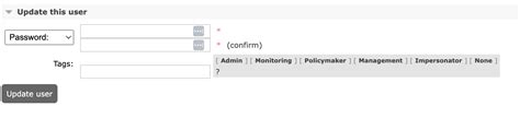 adding removing rabbitmq user tag from management ui without inputting