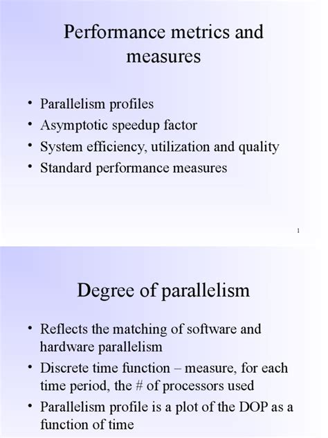 Performance Measures And Metrics Pdf Parallel Computing Arithmetic Mean