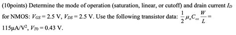Solved 10points Determine The Mode Of Operation