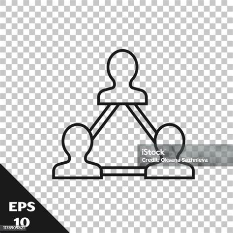 검은선 프로젝트 팀 기본 아이콘이 투명 한 배경에 격리 되었습니다 비즈니스 분석 및 계획 컨설팅 팀 워크 프로젝트 관리 개발자