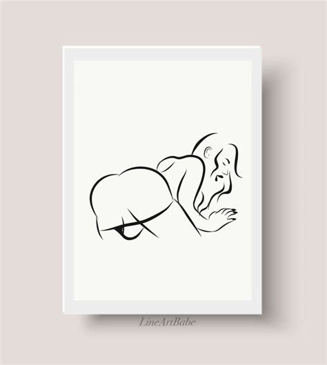 Sex Line Art Erotic Female Drawing Minimalist Sexual Etsy