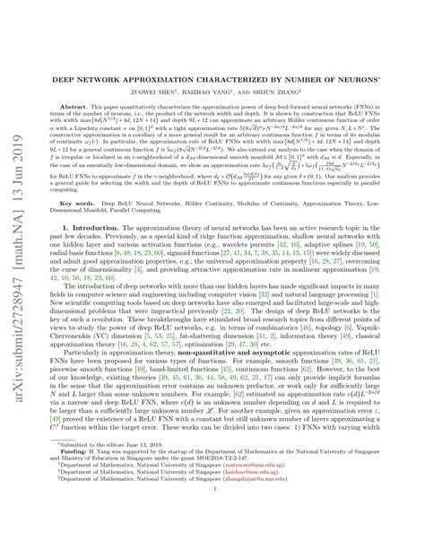 Pdf Deep Network Approximation Characterized By Number Of Neurons