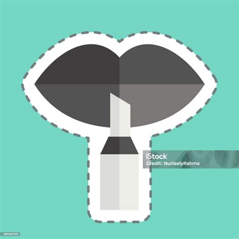 스티커 라인 컷 립 라이너 코스메틱 기호와 관련이 있습니다 심플한 디자인 편집 가능 간단한 일러스트레이션 가꿔주기에 대한 스톡 벡터 아트 및 기타 이미지 Istock