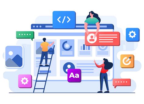 Developers Building Creating Website User Interface Front View Web