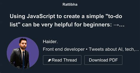 Using Javascript To Create A Simple To Do List Can Be Very Helpful For Beginners Thread