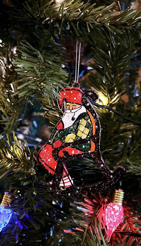 ტომსიკა ხელნაკეთი თიხის ნაძვის ხის სათამაშო ნაკრები სანტა და ირემი 2 ცალი Veli Store