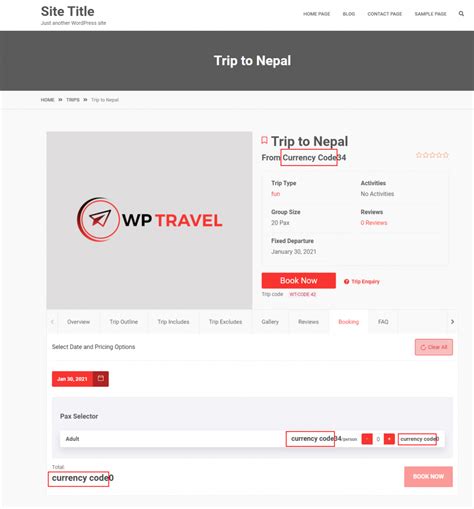 Change Currency Symbol To Currency Code WP Travel