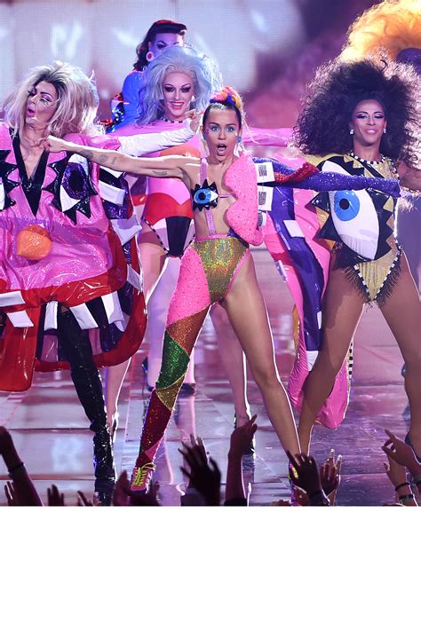 Miley Cyrus Vma Looks 2015 See All Of Mileys Ensembles From The 2015