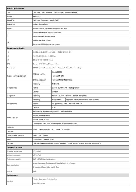 U9000 Android Rugged Mobile Computer Barcode Scanner Industrial Pda For Logistics And Retail