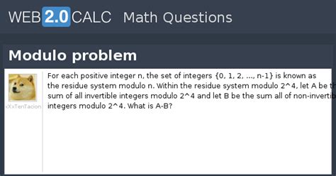 View Question Modulo Problem